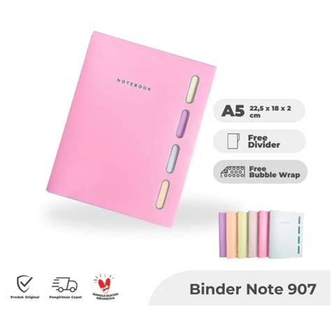 Jual Topla Binder Note 907 A5 Binder Buku Catatan Sekolah Kerja Kuliah Warna Pastel A5 Shopee