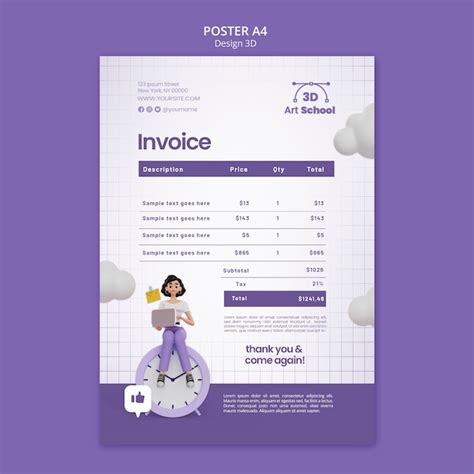 Free Psd Learning 3d Design Poster Template