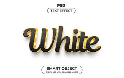 Black White Gold Text Effect Photoshop Premium Psd File