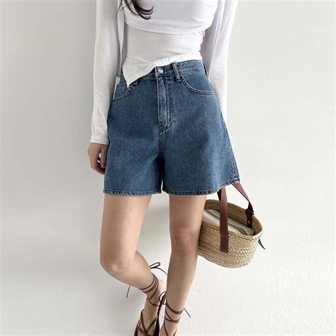 땡스제이 S Xla라인 살랑 4부 데님 팬츠 플레어핏 와이드 청 반바지 가벼운 후들후들 연청 진청 캐주얼 베이직 데일리 기본 페미닌 무지 심플 빅사이즈 여름 숏팬츠