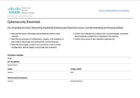 Prashant Vidhate On Linkedin Cybersecurityessentials Cisco