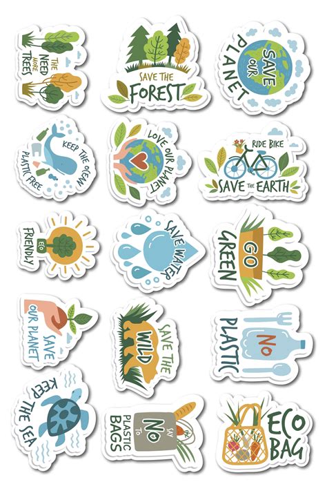 Save The Planet Temalı Sticker Ve Etiket Seti Orta Boy Su Geçirmez
