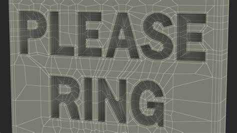 Rectangular Bell Button Silver 3d Model 19 3ds Blend C4d Fbx