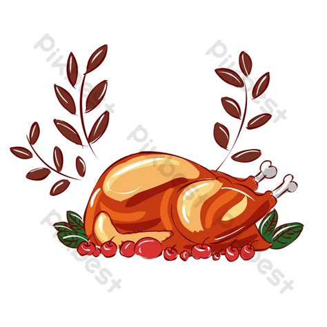 추수 감사절 손으로 그려진 미식가 만화 칠면조 일러스트 Png Ai 무료 다운로드 Pikbest