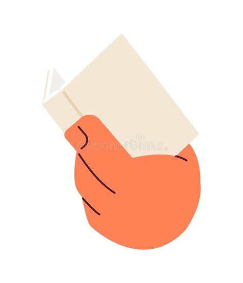 Holding Open Book Semi Flat Colorful Vector Hand Stock Vector Illustration Of Hand Bookstore