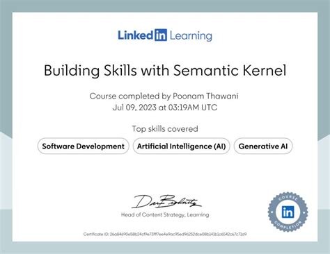 Poonam Thawani On Linkedin Certificate Of Completion