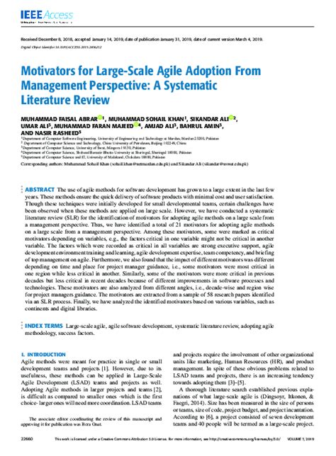 Pdf Motivators For Large Scale Agile Adoption From Management Perspective A Systematic