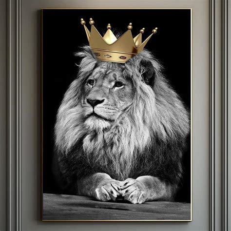Lion Wearing Crown Art