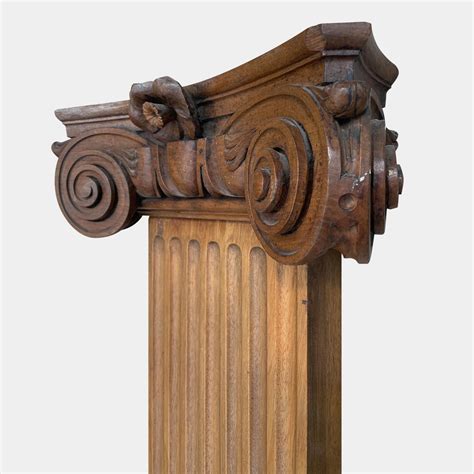 Pair Of Tall Carved Walnut Ionic Pilastercolumns For Sale At 1stdibs