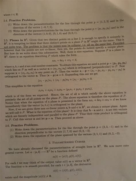Solved Write Down The Parameterization For The Line Through