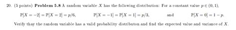 Solved 20 5 Points Problem 58 A Random Variable X Has
