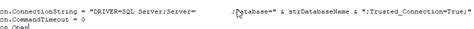 Connection String For Vba Ado Not Necessarily Access Access World Forums