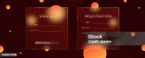 유리 형태 효과 투명한 서리가 내린 아크릴 카드 구독 로그인 양식입니다 짙은 갈색 배경에 주황색 노란색 그라디언트 원이 있습니다 사실적인 유리 형태 무광택 플렉시 글라스