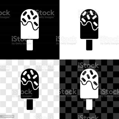 흑백 투명한 배경에 고립 된 아이스크림 아이콘을 설정합니다 달콤한 기호 벡터 거품 내기에 대한 스톡 벡터 아트 및 기타 이미지 거품 내기 검은색 과일 Istock