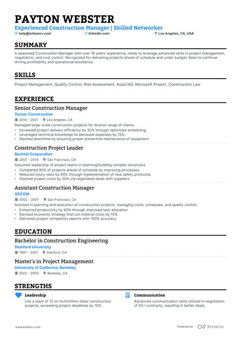 10 Construction Business Owner Resume Examples And Guide For 2026
