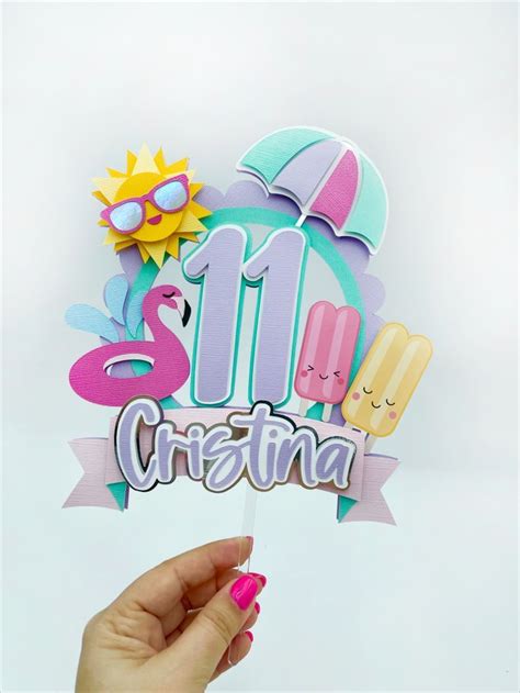 Summer Cake Topper Cute Summer Cake Topper Summer Birthday Summer