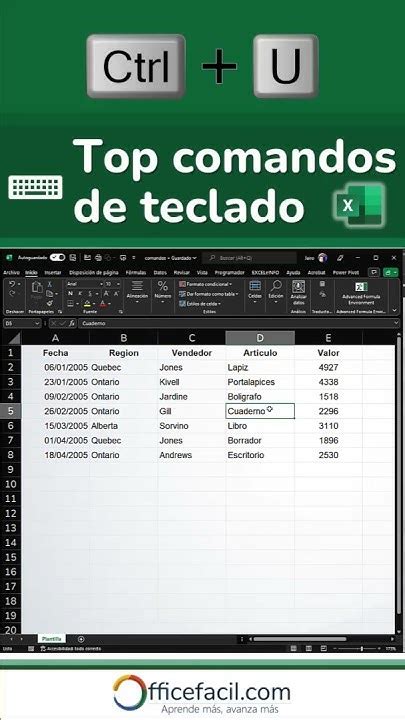Top Comandos De Teclado En Excel Atajos De Teclado Shorts Youtube