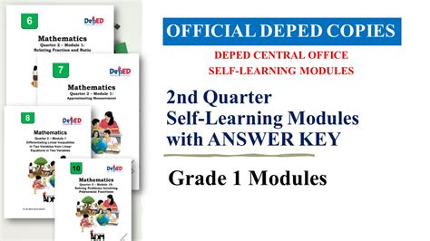 2nd Quarter Modules For Grade 1 Deped Tambayan