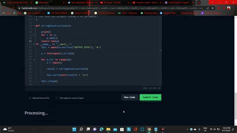 String Construction In Python Hackerrank Solution Youtube