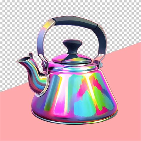 스테인레스 스틸 주전자 고립 된 개체 투명 배경 프리미엄 Psd 파일