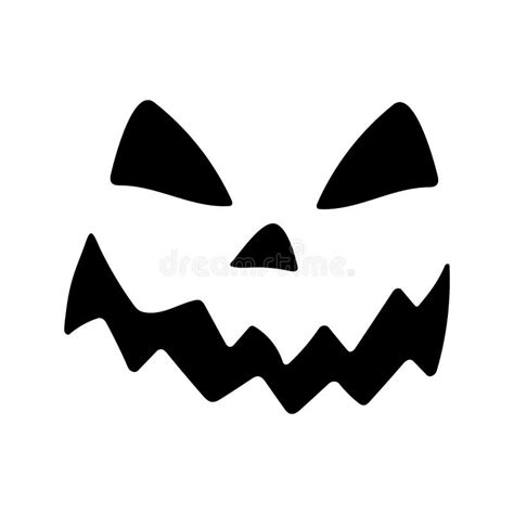 Smirk Silhouette Isolated On White Background Vector Halloween Silhouette Black Smirk Face