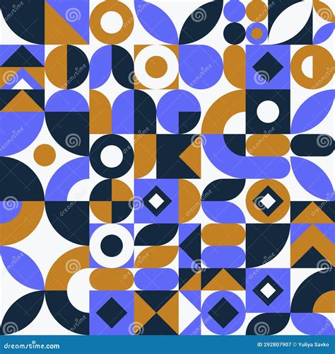Abstract Geometric Pattern Design In Bauhaus Style Stock Vector