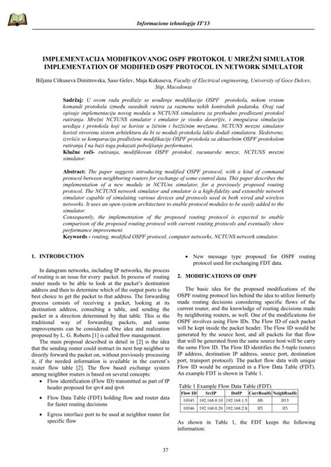PDF Implementation Of Modified OSPF Protocol In Network Simulator