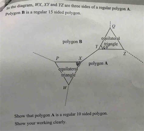 Solved In The Diagram Wx Xy And Yz Are Three Sides Of A Regular