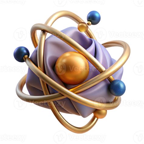 Stunning Modern Stylized Atom Model Illustration Cutout For Physics Presentations Detailed