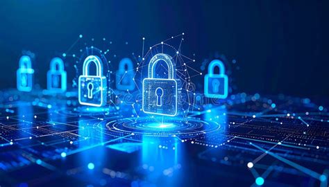 Cybersecurity Event Digital Lock Visualization Data Center Infographic Technology Abstract Stock