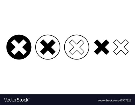 Close Icon Delete Icon Remove Cancel Exit Symbol Vector Image