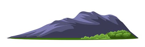 아름 다운 산 개념입니다 회색 절벽과 풀이 있는 봉우리 아름다운 자연 파노라마와 풍경의 일부입니다 포스터 배너 또는 표지 평면 벡터 일러스트 레이 션 0명에 대한 스톡 벡터