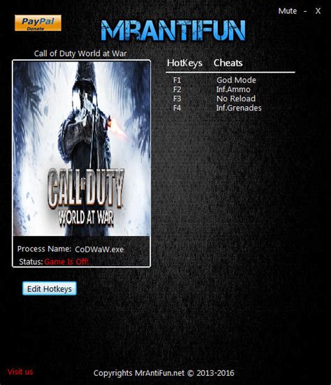 Call Of Duty World At War Trainer 4 V171263 Mrantifun Download