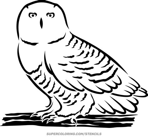 Stencil Of Snowy Owl Free Printable Papercraft Templates