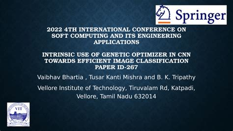 Pdf Intrinsic Use Of Genetic Optimizer In Cnn Towards Efficient Image Classification