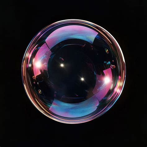 Colorful Iridescent Bubble On Black Free Photo Illustration Rawpixel