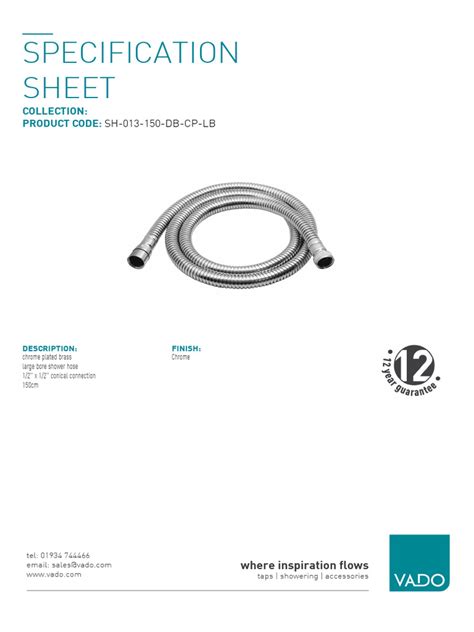 Sh 013 150 Db Cp Lbspecifications Pdf