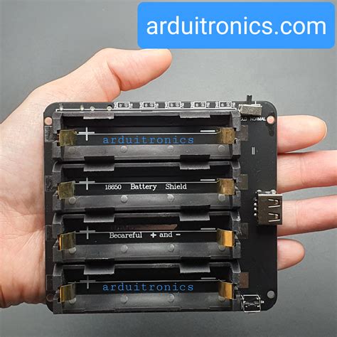 โมดูลชาร์จแบตเตอรี่ 18650 แบบ 4 ก้อน พร้อมช่องจ่ายไฟ Usb Battery Shield V3 สำหรับ Raspberry Pi
