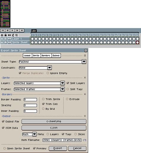 Is There A Way To Uncheck This Setting In The Export Sprite Sheet Help Aseprite Community