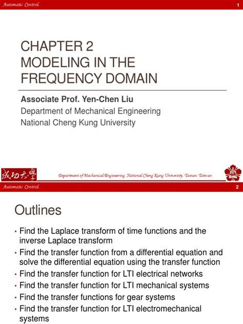 Ch2 Modeling In Frequency Domain Pdf Electrical Network Laplace Transform