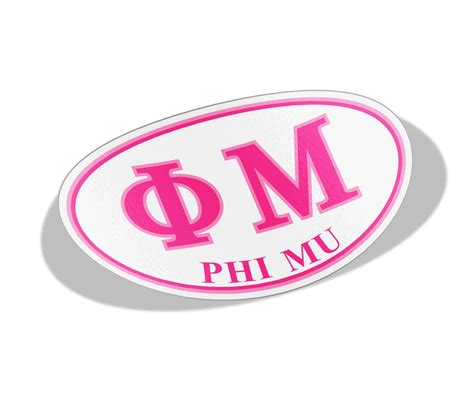 Phi Mu Greek Letter Oval Decal — Greeku