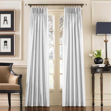 Curtainworks White Solid Pinch Pleat Room Darkening Curtain 30 In W