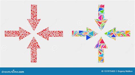 Vector Collapse Arrows Mosaic Icon Of Triangle Elements Stock Vector Illustration Of Force