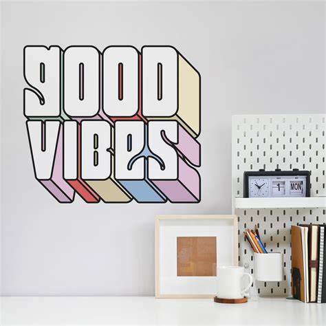 Sticker Citation Good Vibes Retro Citations Stickerdeco Fr