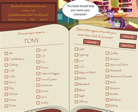 Mlp Name Generator By Nimbostratus On Deviantart