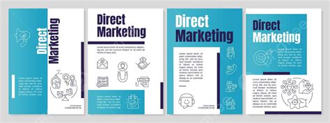 Direct Marketing Strategy Blue Brochure Template Book Customizable Leaflet Vector Book