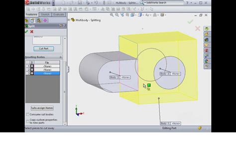 how does split body command work in solidworks grabcad tutorials