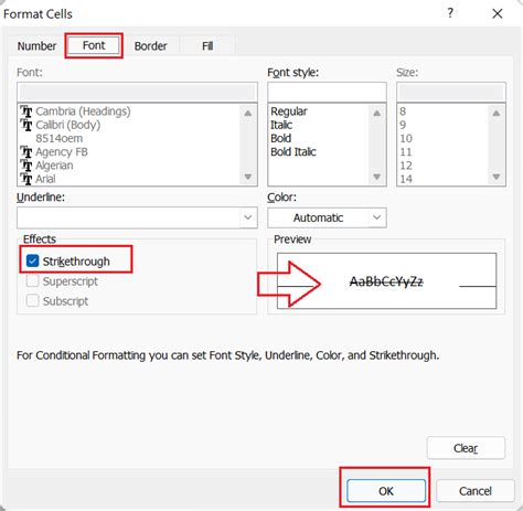 Excel 删除线快捷键极客笔记