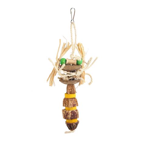 Parrot Nut Chew Toys Natural Healthy Hand Knitted Bite Resistant Bird Hanging Wood Blocks Chew