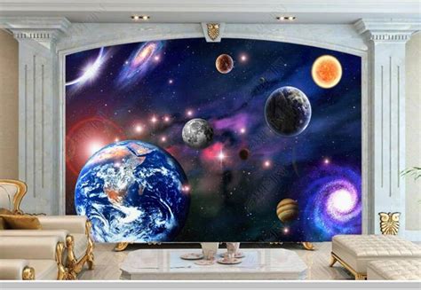 สติ๊กเกอร์วอลเปเปอร์ลายการ์ตูนนักบินอวกาศ 3d มีกาวในตัวสําหรับติดตกแต่งผนังห้องนอนเด็ก Kekelu1